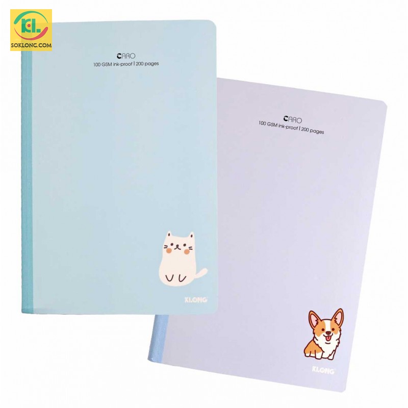 Sổ may dán gáy B5 Klong giấy kẻ ngang/dotgird/caro VPPKLONG, cuốn tập vở Klong nhiều mẫu ...