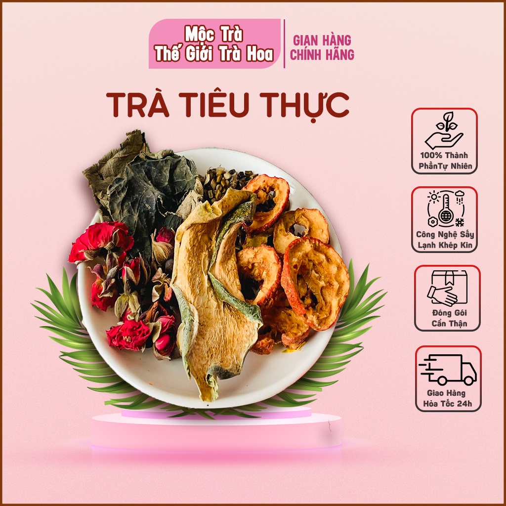 Trà tiêu thực, trà giảm cân thanh lọc cơ thể hoa hồng, vỏ cam, thảo ...