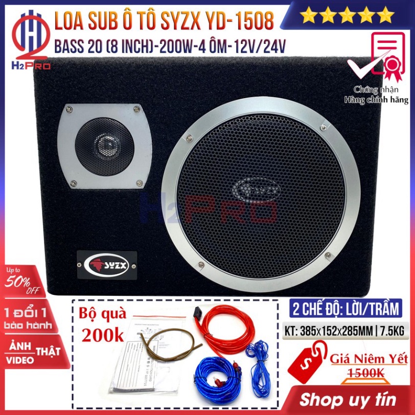 Loa Sub Gầm Ghế Ô Tô SYZX YD-1508 Bass 20 200W, 2 Chế Độ Lời-Trầm, Sub ...