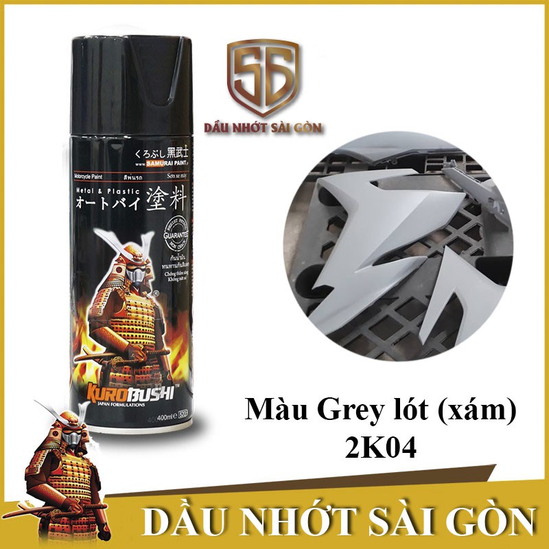 2K04 _ Samurai 2K04 Chai Sơn Xịt Sơn Xe Máy sơn lót xám | Shopee Việt Nam