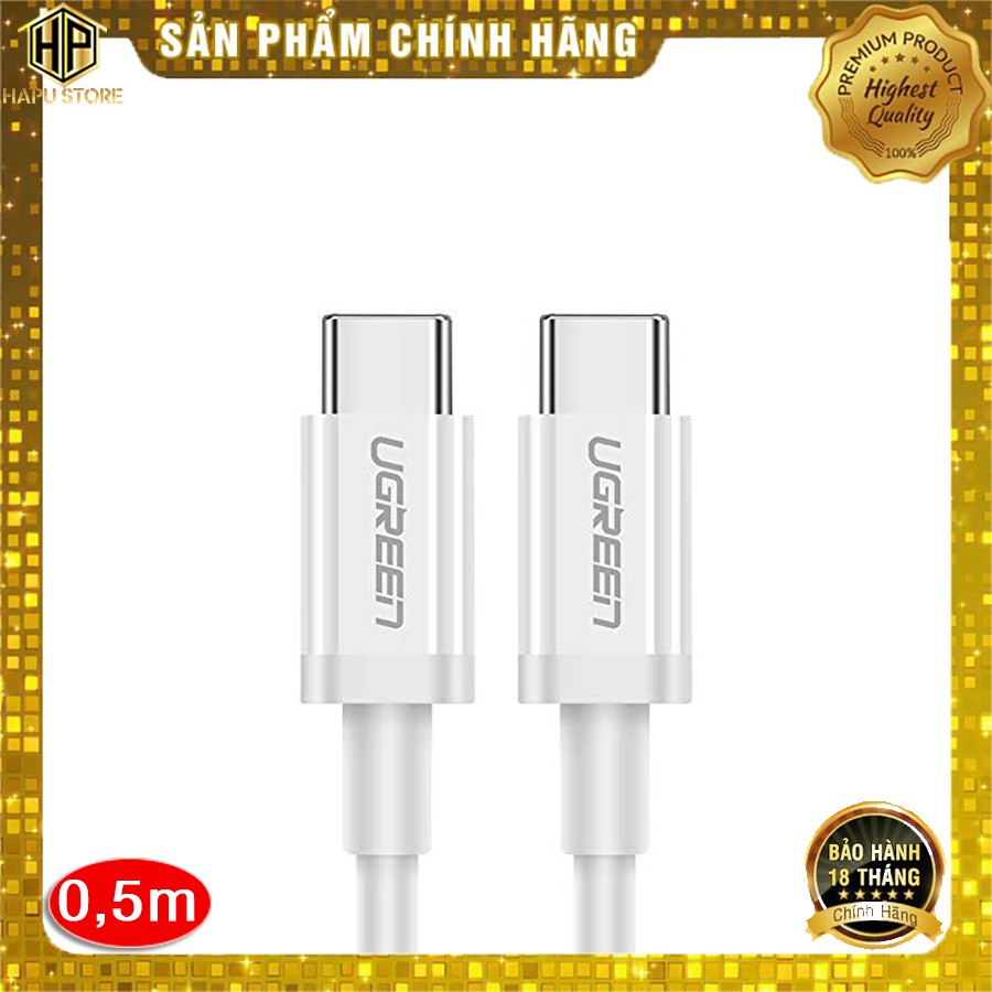 Cáp Sạc nhanh Usb Type-C Ugreen 60517 dài 0,5m - Cáp USB C 2 đầu dương cao cấp - Hapustore ...