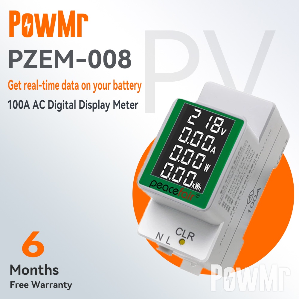 Đồng Hồ Đo Công Suất Điện Tử PowMr PZEM-008 1pc Din AC 50-300V 100A ...