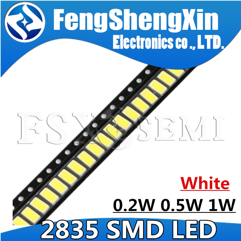 Bộ 100 Đèn LED 2835 1W 0.5W 0.2W 3V 6V 9V 18V 36V 150MA / 100MA / 30MA / 60MA / 80MA 6000-6500K ...