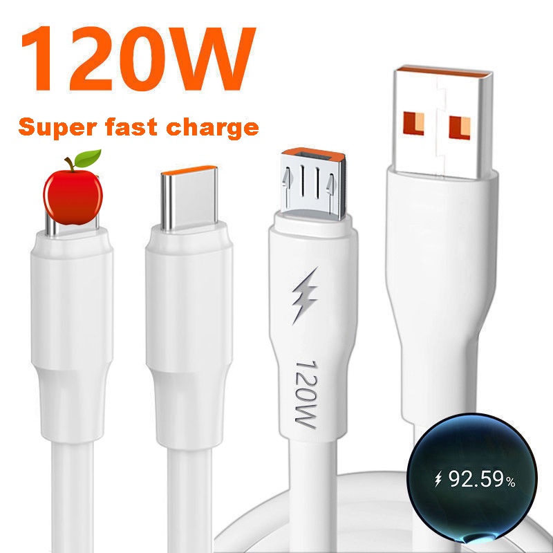 Dây Cáp Sạc Nhanh 120W 6A 1M Cổng Micro USB Type C IOS | Shopee Việt Nam