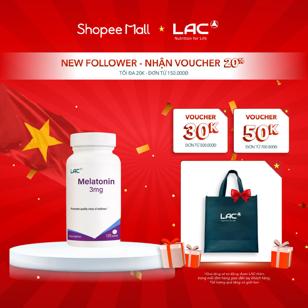 VIÊN UỐNG CẢI THIỆN CHẤT LƯỢNG GIẤC NGỦ LAC MELATONIN 3MG (120 VIÊN ...