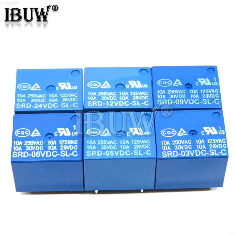 Bộ 5 Rơ Le Chất Lượng Cao SRD-03 05 09 06 24 12VDC-SL-C 5PINS 3V 5V 9V 6V 24V 12V SRD-03VDC-SL-C ...