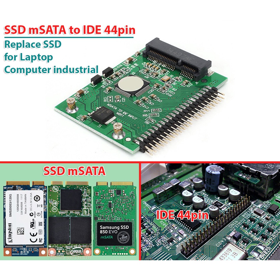 Mạch chuyển SSD mSATA to IDE 2.5 inch 44pin, thay thế HDD 2.5 ATA bằng ...