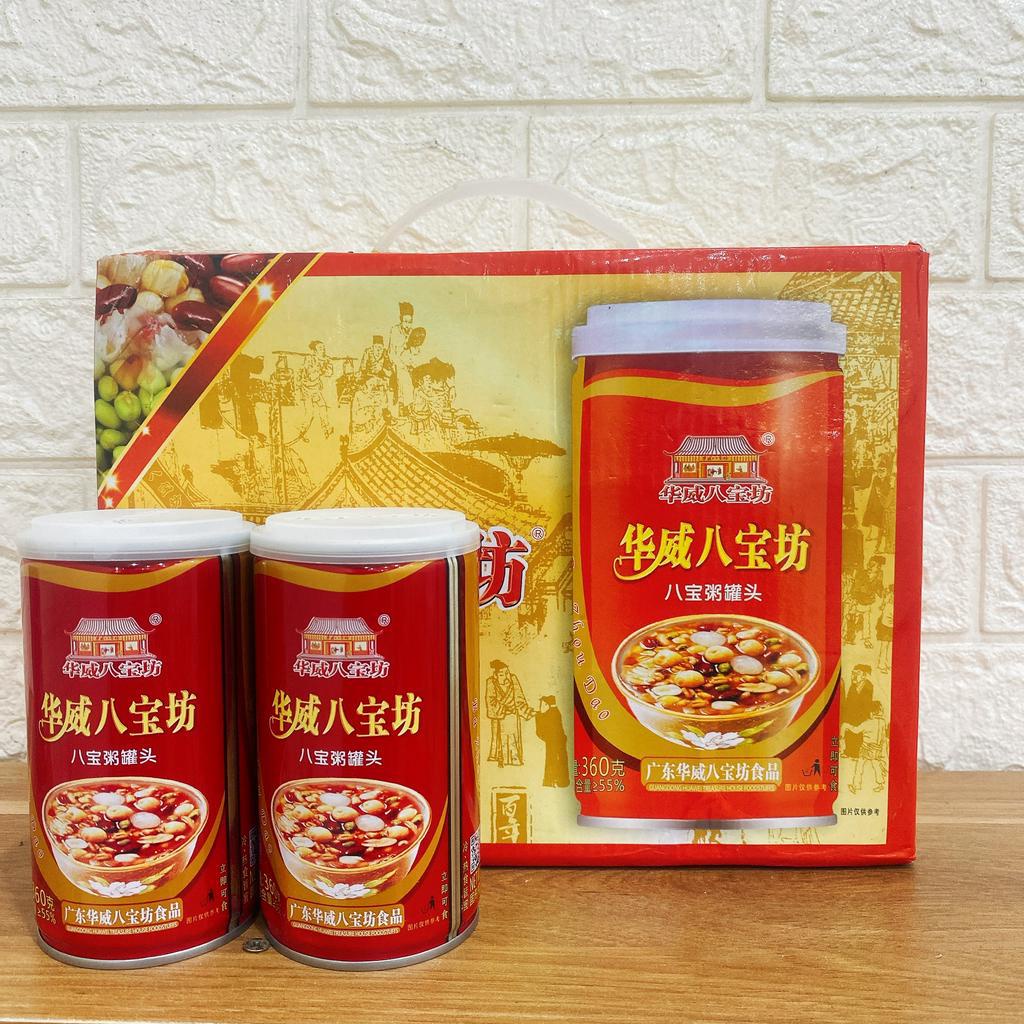 Thùng 12 lon cháo sen bát bảo lon đỏ Ba Zhou Dao 360g thơm ngon, bổ ...