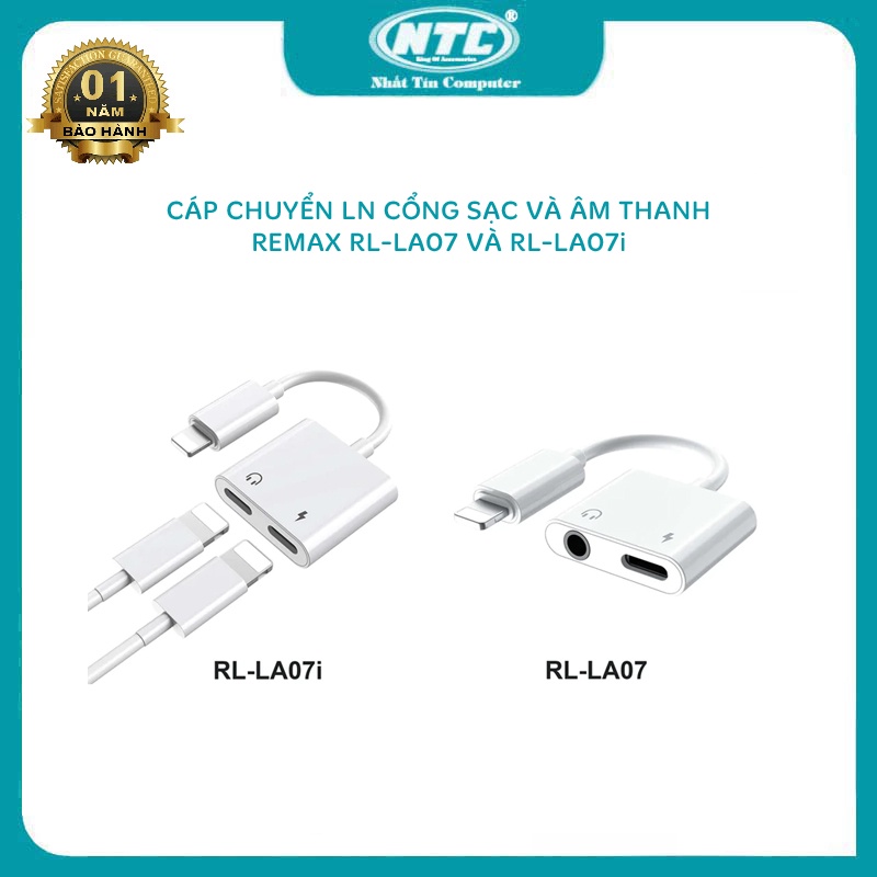 Cáp chuyển Remax RL-LA07 / RL-LA07i LN sang cổng sạc và âm thanh (nhiều ...
