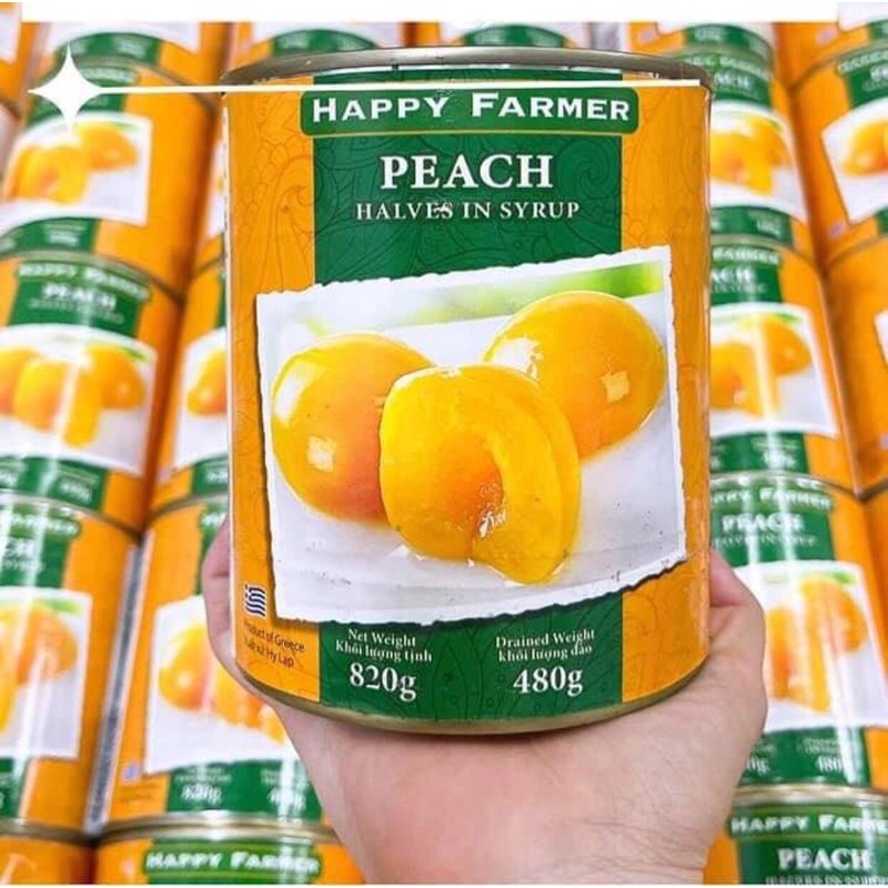 ĐÀO NGÂM HAPPY FARME PEACH 820gr | Shopee Việt Nam