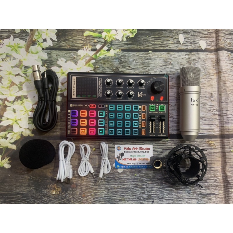 Bộ thu âm Soundcard K300 và Mic ISk AT100 loại 1 chính hãng | Shopee ...