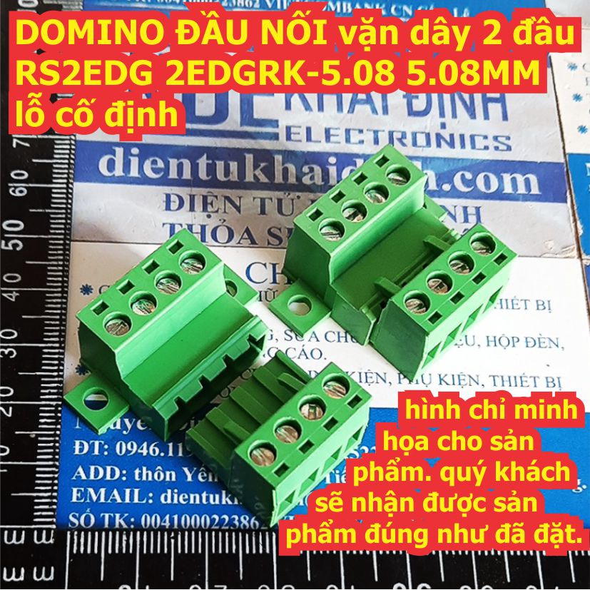DOMINO terminal ĐẦU NỐI vặn dây 2 đầu RS2EDG 2EDGRKC 5.08 5.08MM lỗ cố định ĐỰC + CÁI 2P 3p 4P ...
