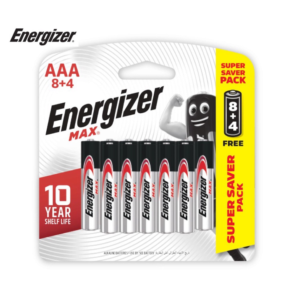 Pin Energizer Max AAA E92 BP8+4 | Shopee Việt Nam