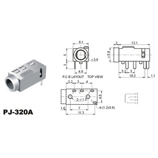 Cổng Jack Audio Stereo PJ-320A PJ-320D 3.5 mm hàn PCB connector PJ320 320A 320D | Shopee Việt Nam