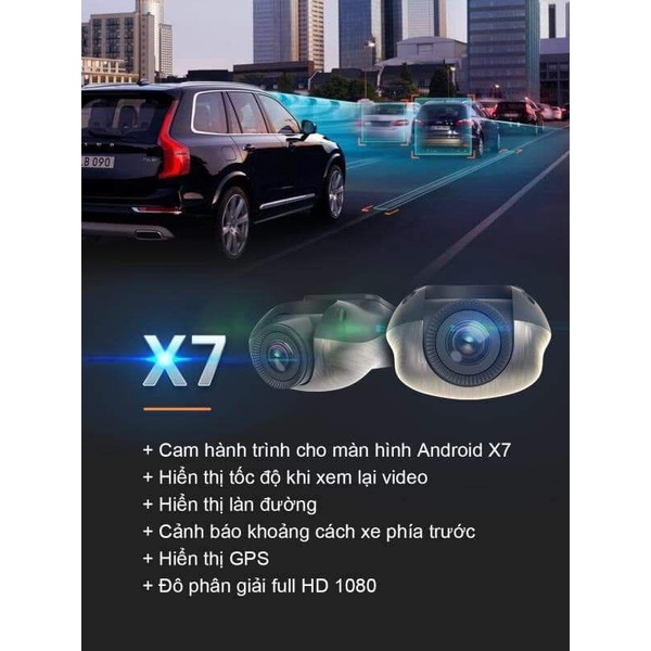 Camera hành trình tích hợp màn hình Android X7 Fullhd Siêu nét GPS/ADAS ...