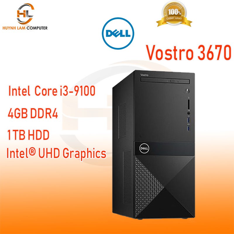 Máy tính để bàn Dell Vostro 3670 Intel Core i3-9100 (3.60 GHz,6 MB),4GB RAM,1TB HDD | Shopee ...