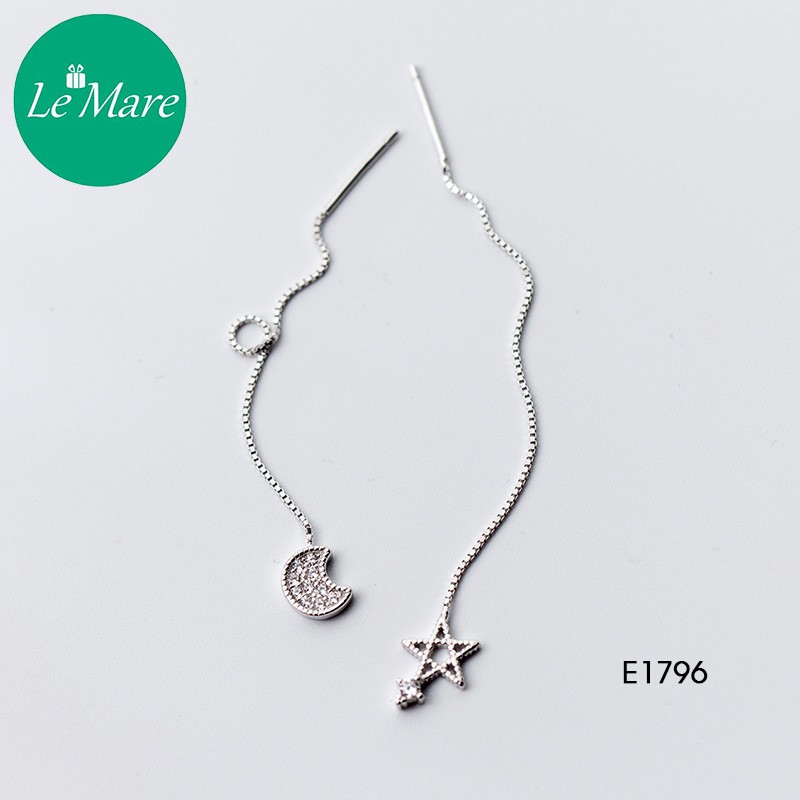 Khuyên tai trăng sao rỗng đính đá thả dài E1796 - Le'mare Jewelry ...