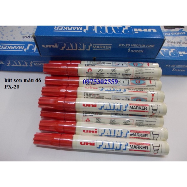 Bút sơn Uni Paint Marker PX20 , ngoài khoảng 2.2-2.8mm (màu đỏ) | Shopee Việt Nam