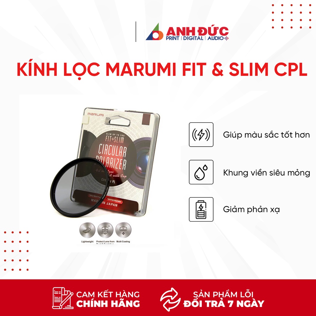 Kính lọc Marumi Fit & Slim CPL - Bảo Hành 12 Tháng | Shopee Việt Nam