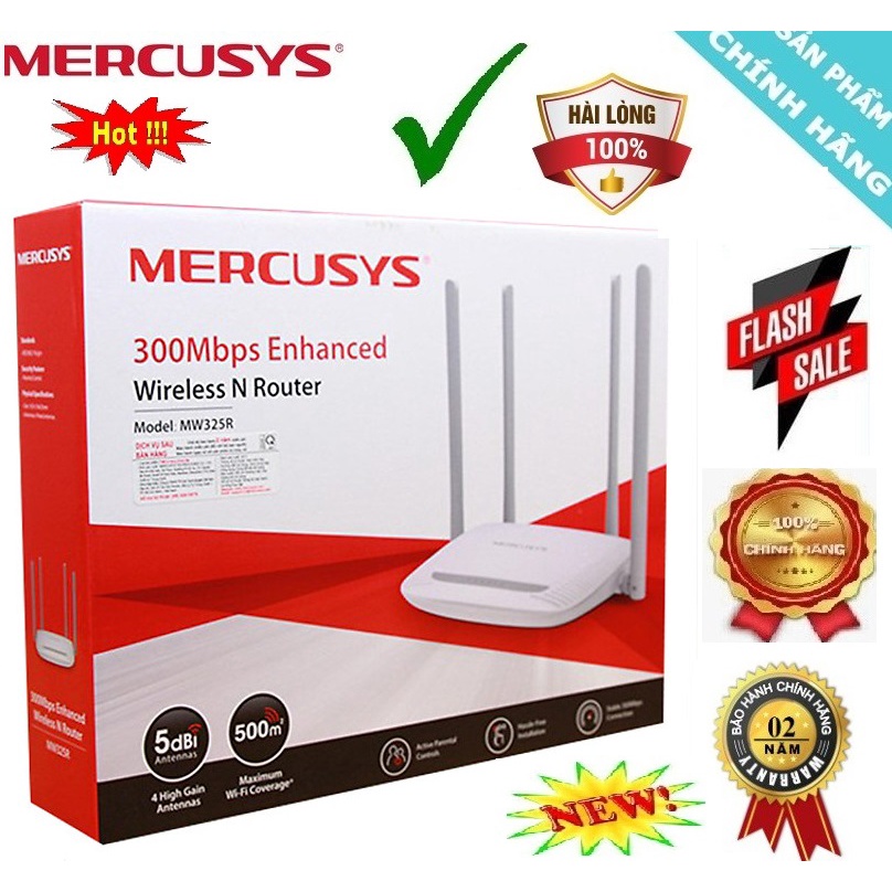 Bộ phát WiFi Mercusys 300Mbps 04 Ăng Ten MW325R | Shopee Việt Nam