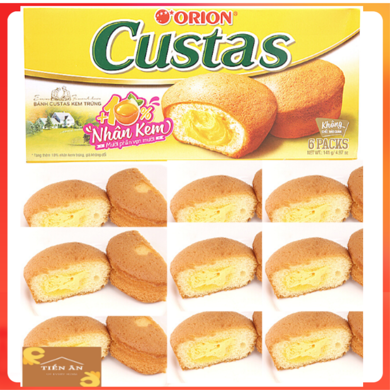 Bánh kem trứng Custas hộp 141g (6 cái) | Shopee Việt Nam