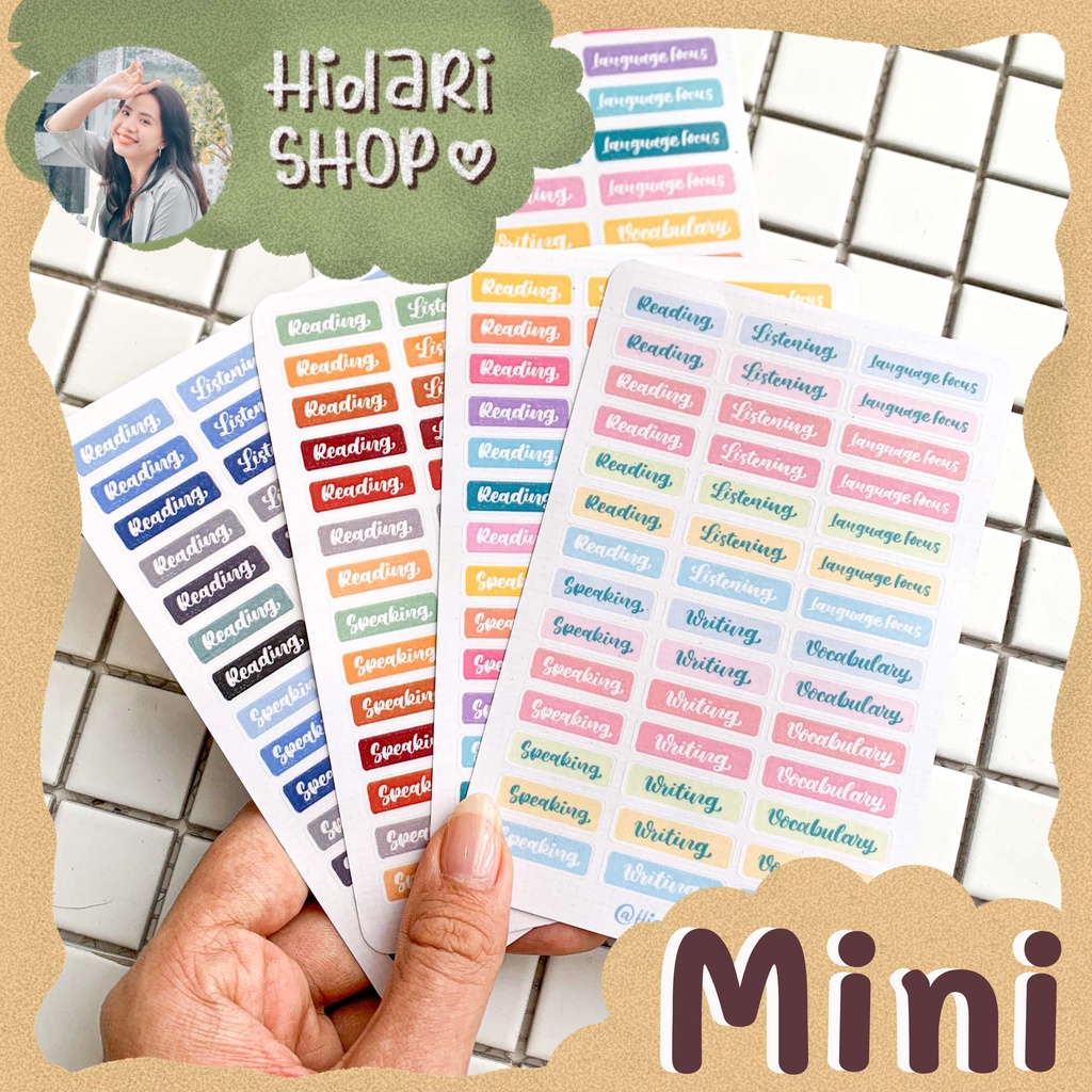Mini - Sticker Đề Mục Anh Văn - Sticker Ham Học / Hidari | Shopee Việt Nam