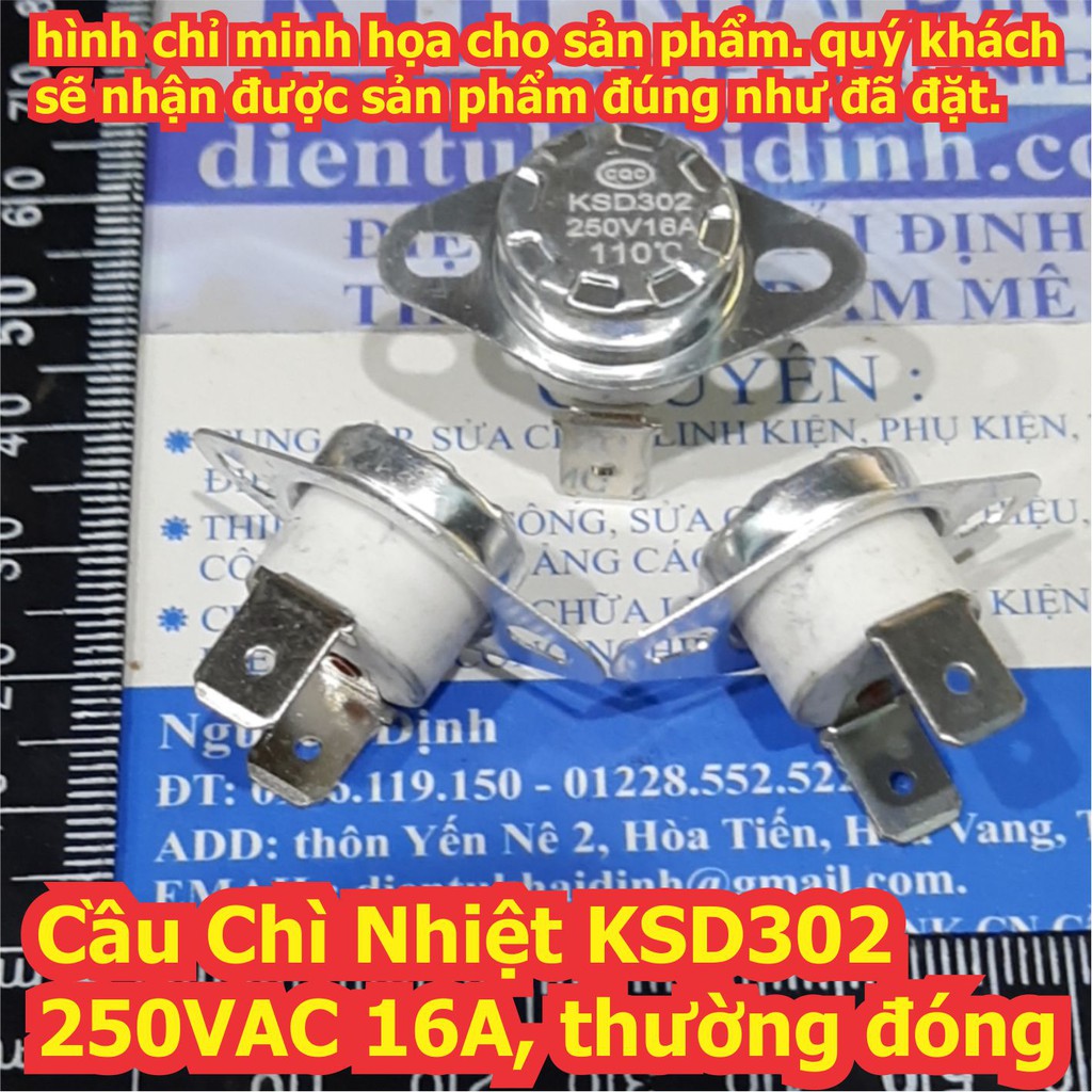 2 cái Cầu Chì Nhiệt nồi cơm điện KSD302 250VAC 16A loại thường đóng các ...
