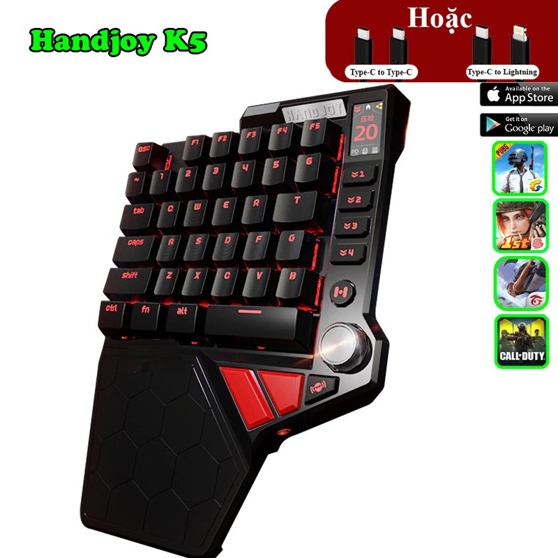 HANDJOY K5 - Bàn phím cơ Handjoy K5 kiêm bộ chuyển đổi chơi PUBG và các game FPS trên Androi ...