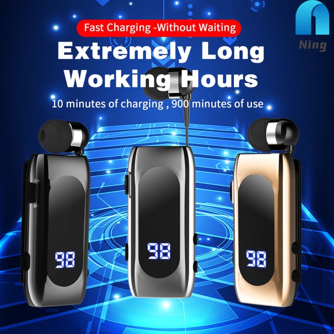 Bộ Tai Nghe Thể Thao Bluetooth Có Dây Cáp Rút Gọn Được Ning K55 V5.2 | Shopee Việt Nam