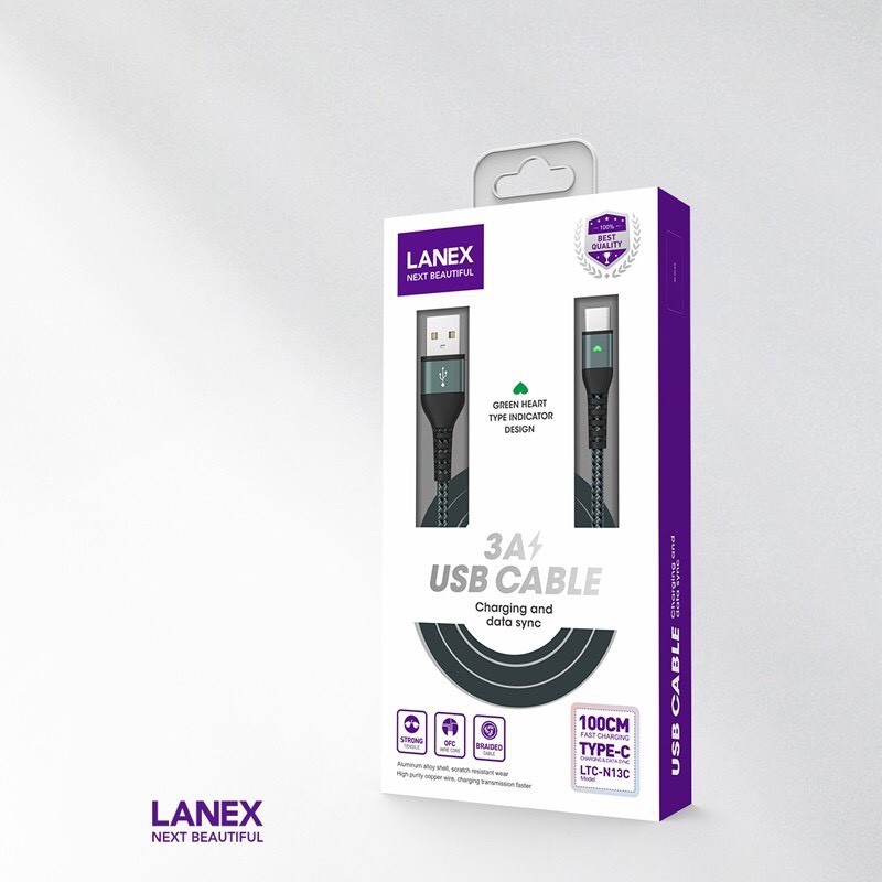 Cáp sạc Type C dây dài 2m LANEX LTC-N14L | Shopee Việt Nam