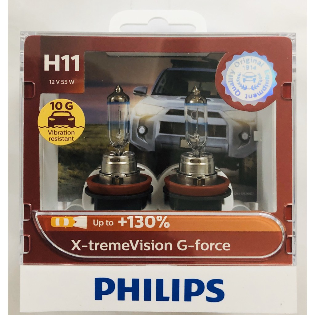 [ SL 1 cặp ] Bóng đèn halogen H11 tăng sáng +130% chính hãng Philips ...