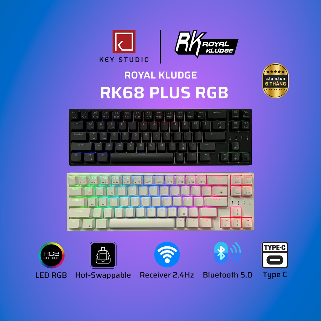 RK 68 Plus RGB Hotswap - Bàn phím cơ không dây Royal Kludge RK68 Plus 3 ...