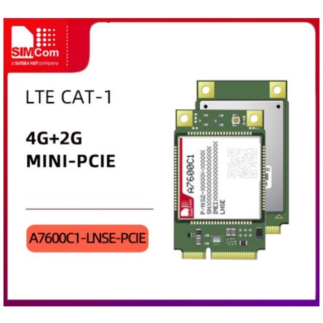 Module SIM 4G+2G A7600C1 SIMCOM giao tiếp Mini PCIE LTE CAT1 USB to 4G Mini PCIe | Shopee Việt Nam