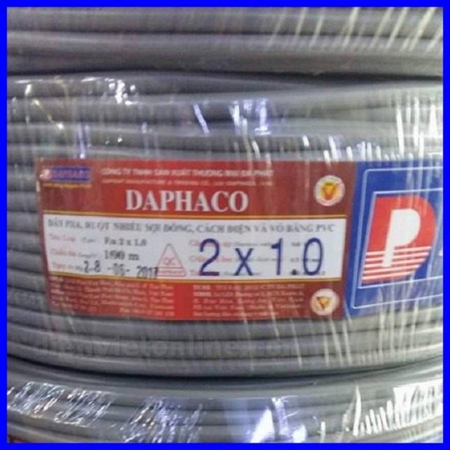 Dây pha mềm 2 lõi ruột đồng vỏ bọc PVC 2x1.0 Daphaco - Điện Việt | Shopee Việt Nam