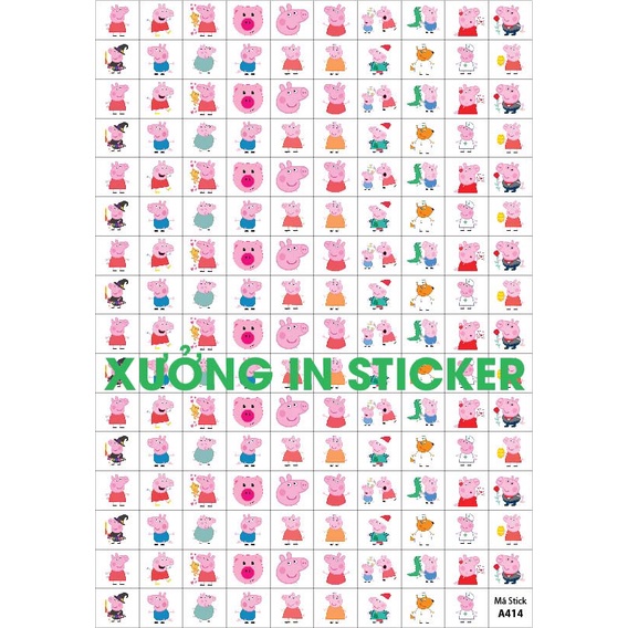 Sticker khen HEO HỒNG 10 tờ A4 – SP14 | Shopee Việt Nam