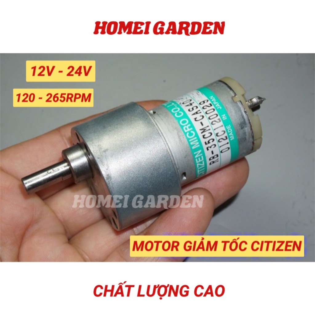 Motor giảm tốc Citizen 12V - 24V tốc độ 120 - 265 vòng/phút bánh răng ...