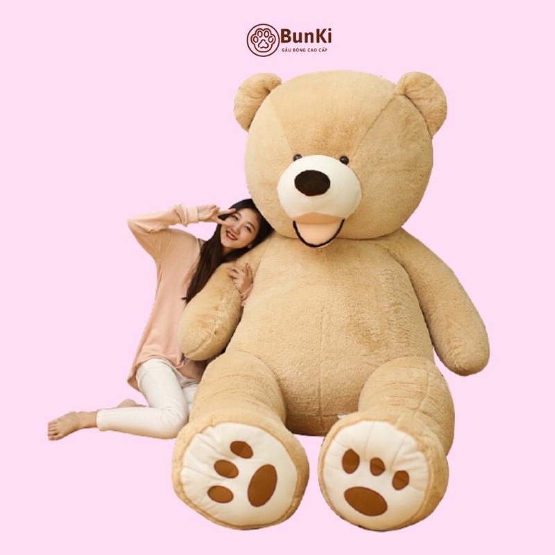 GẤU BÔNG TEDDY NÂU BỰ 3M4 KHỔ VẢI TO KHỔNG LỒ CAO CẤP BUNKI | Shopee Việt Nam