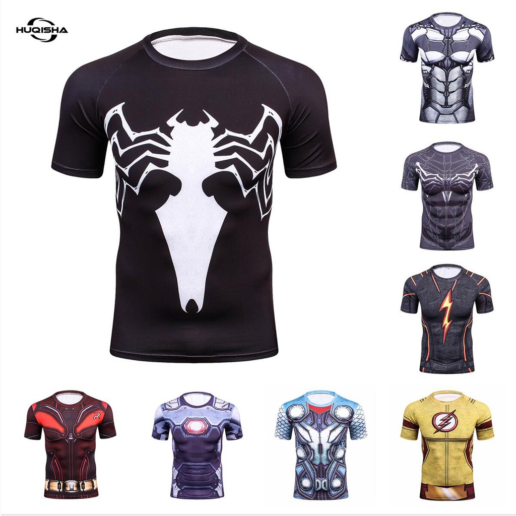 Áo thun HUQISHA ôm dáng in họa tiết Marvel Spiderman Flashman 3D nhanh ...