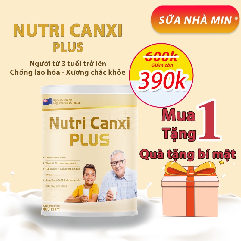 Sữa NUTRI CANXI PLUS chống loãng xương giúp xương chắc khỏe, chống lão hóa xương hộp 400gram ...