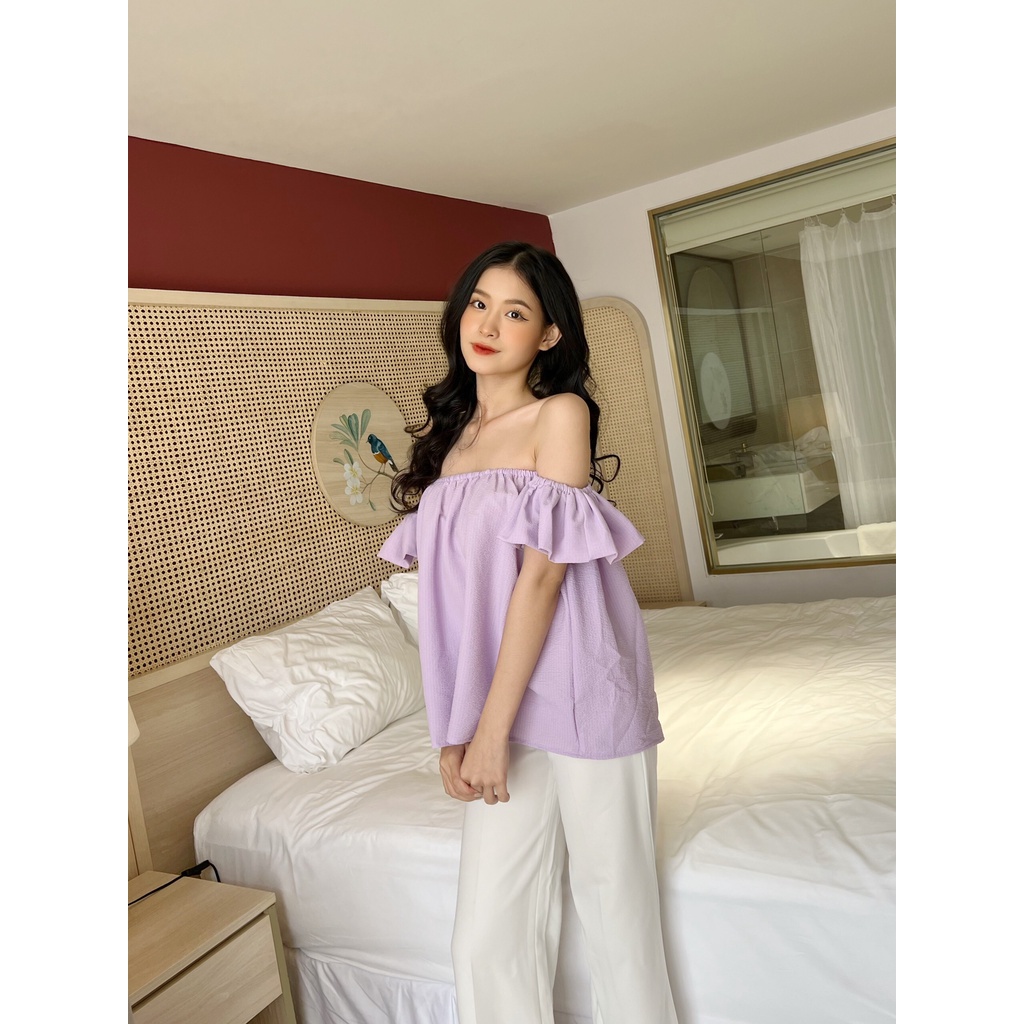 YU CHERRY | Áo nữ trễ vai tay liền Flying Offsoulder Top YA361 | Shopee ...