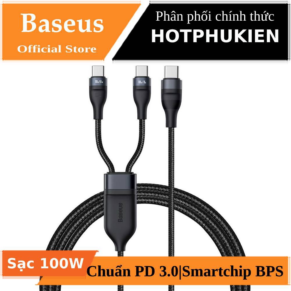 Dây Cáp Sạc Nhanh Type C 2 In 1 Baseus Flash Sereis One For Two Sạc
