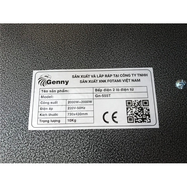 Bếp từ đôi Chính hãng Genny GN-555T - Bảo hành chính hãng 2 năm ...