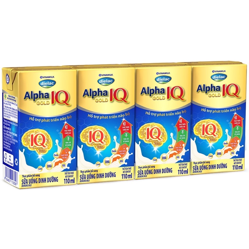 Lốc Sữa bột pha sẵn Dielac Alpha Gold - 4 hộp x 110ml | Shopee Việt Nam