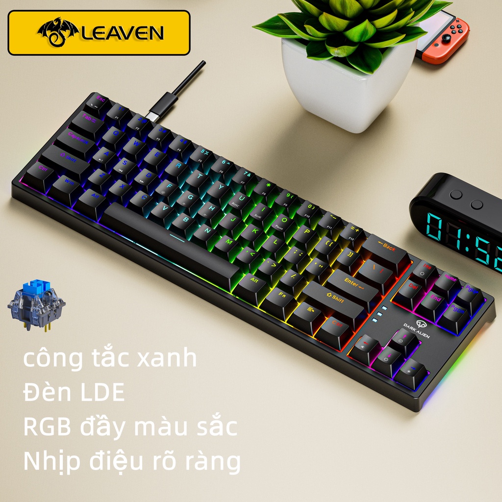bàm phím cơ LED RGB LEAVEN K620 PRO Giao hàng trong ngày công tắc đỏ ...