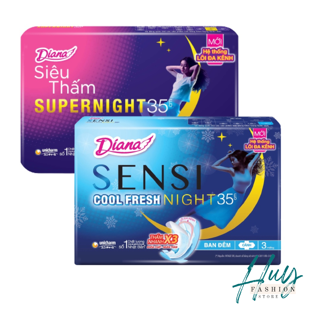 Băng vệ sinh ban đêm Diana Sensi Cool Fresh Night 35cm| BVS Diana siêu ...