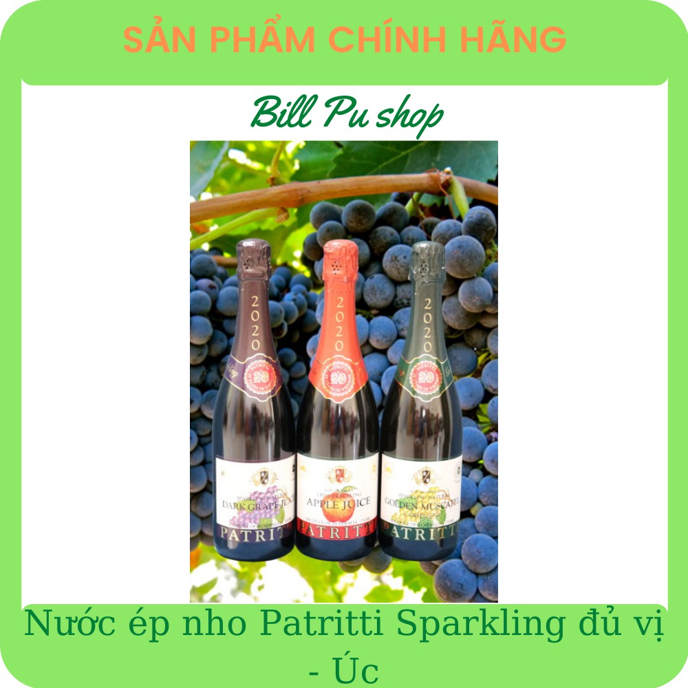 Nước ép nho Patritti Sparkling đủ vị Grape Fruit Juice/Golden Muscatel ...