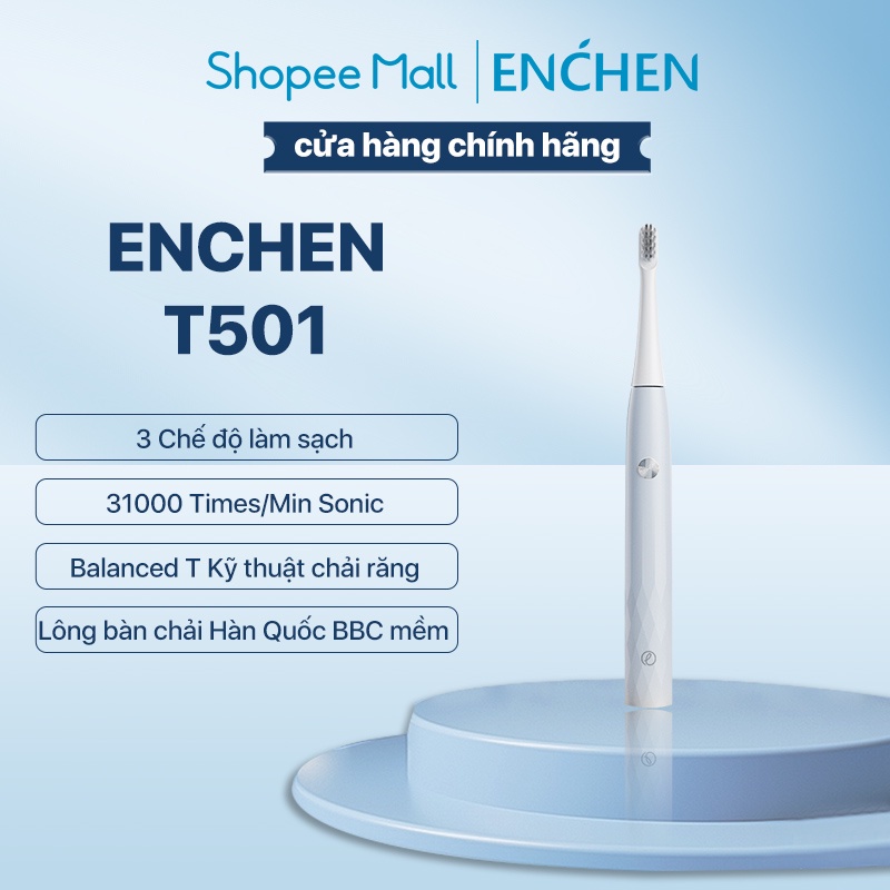 Bàn chải điện Sonic Enchen T501 3 Chế độ làm sạch lông bàn chải Hàn ...