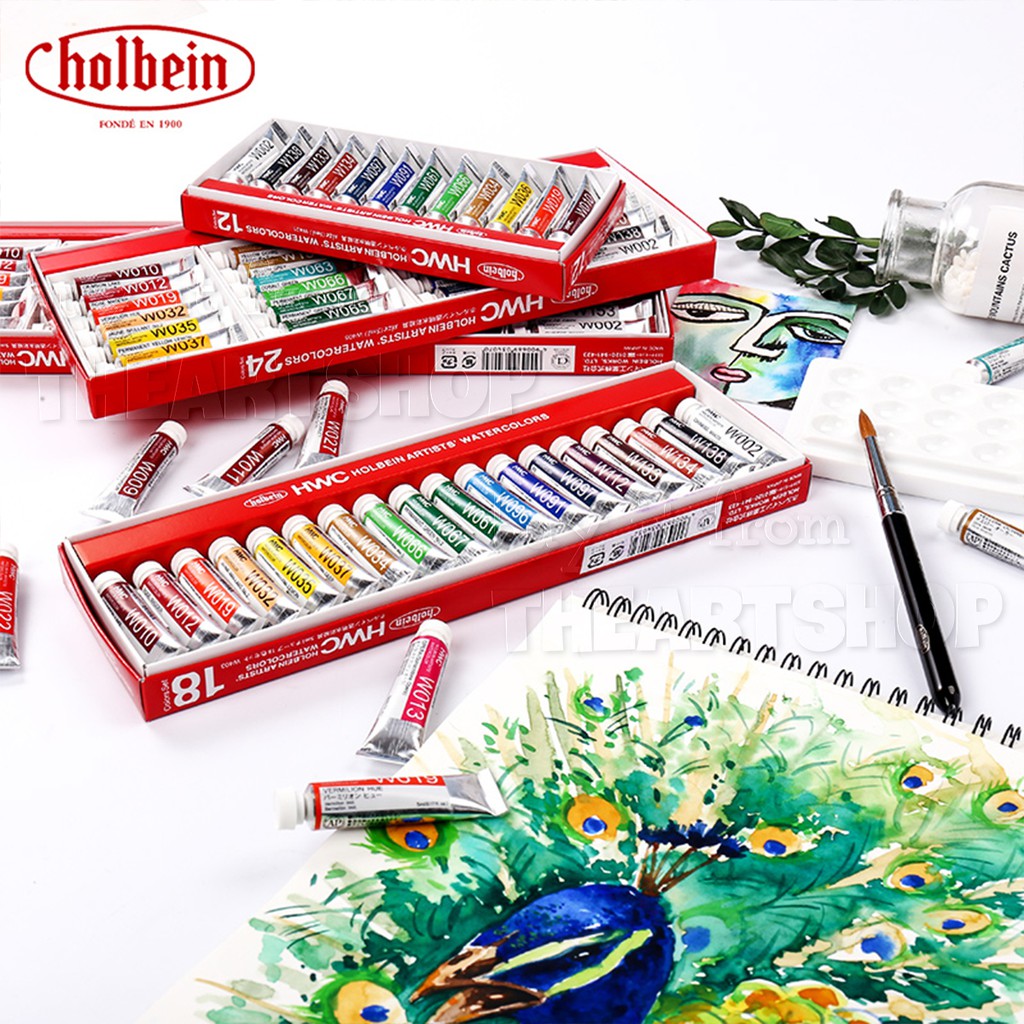 (HỎA TỐC) Màu nước HOLBEIN Artists' watercolors - tuýp 5ml, bộ 30/48/60 ...