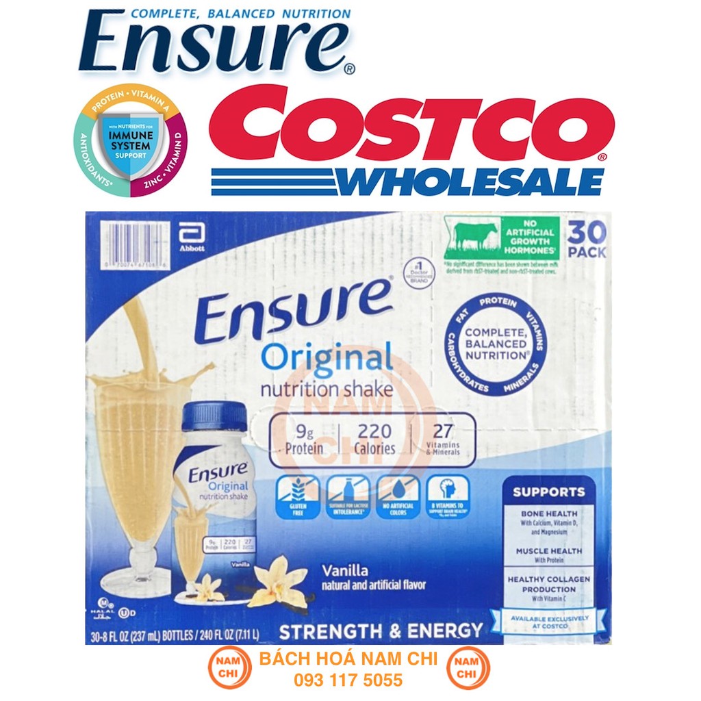 [ABBOTT USA] Sữa Nước ENSURE ORIGINAL NUTRITION SHAKE VANILLA ENSURE MỸ ...