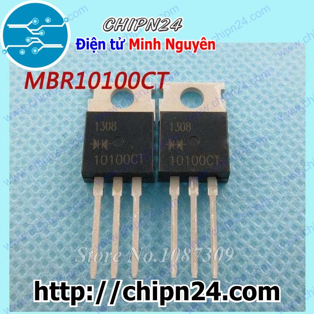 [2 CON] (DIP) Diode MBR10100CT TO-220 10A 100V (MBR10100 MBR 10100 ...